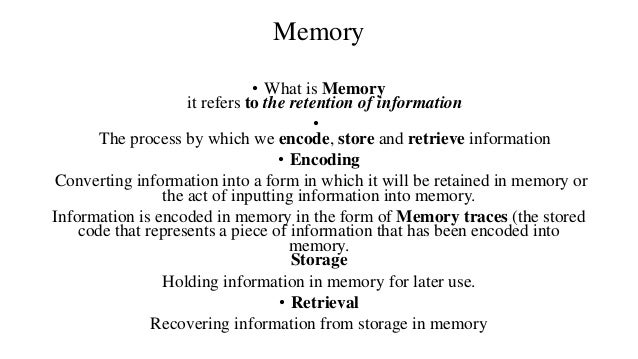 Memory (psychology)
