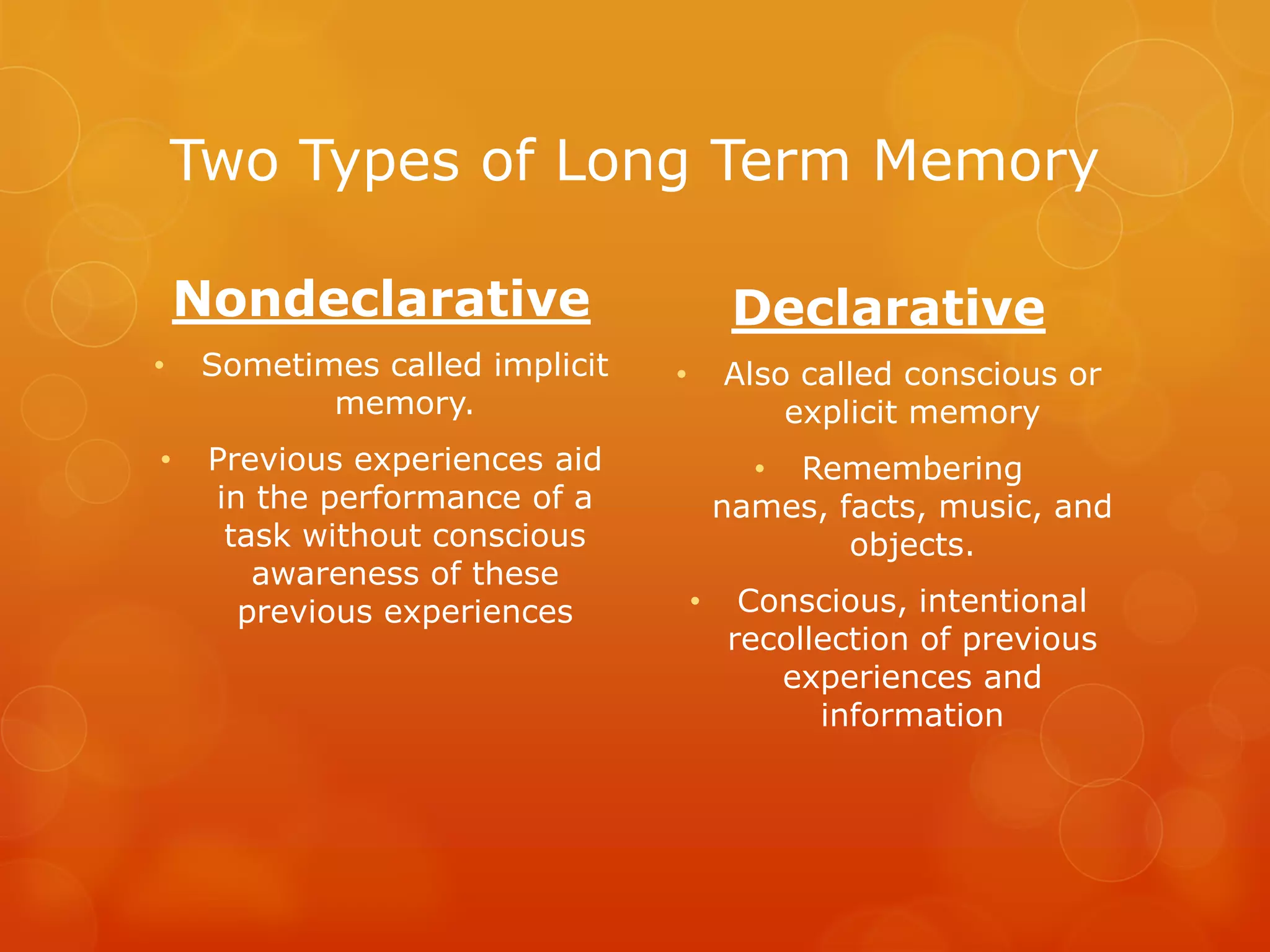 Memory, Retention and Learning | PPTX