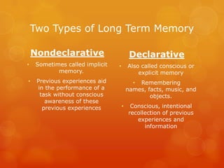 Memory, Retention and Learning | PPTX