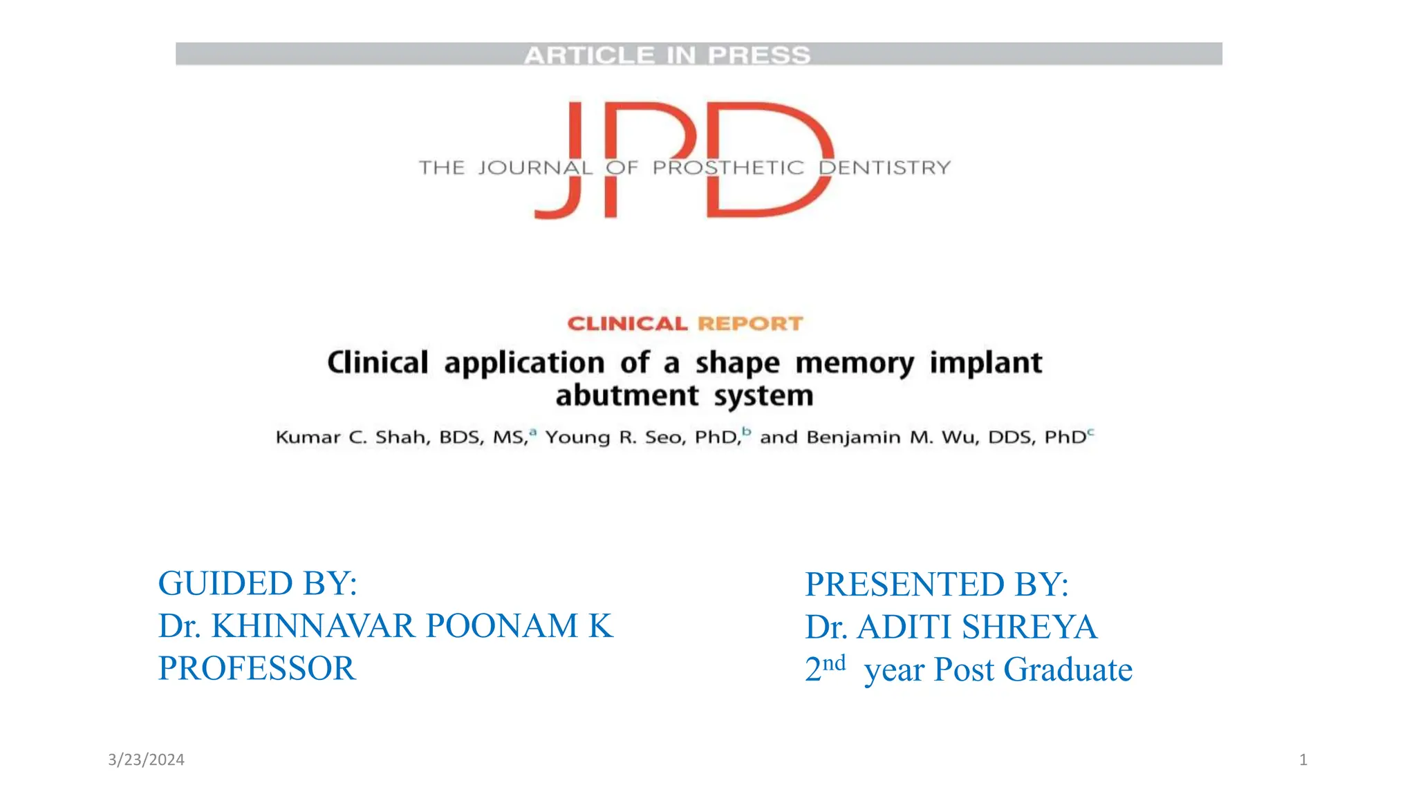 JOURNAL CLUB shape memory abutment.pptx