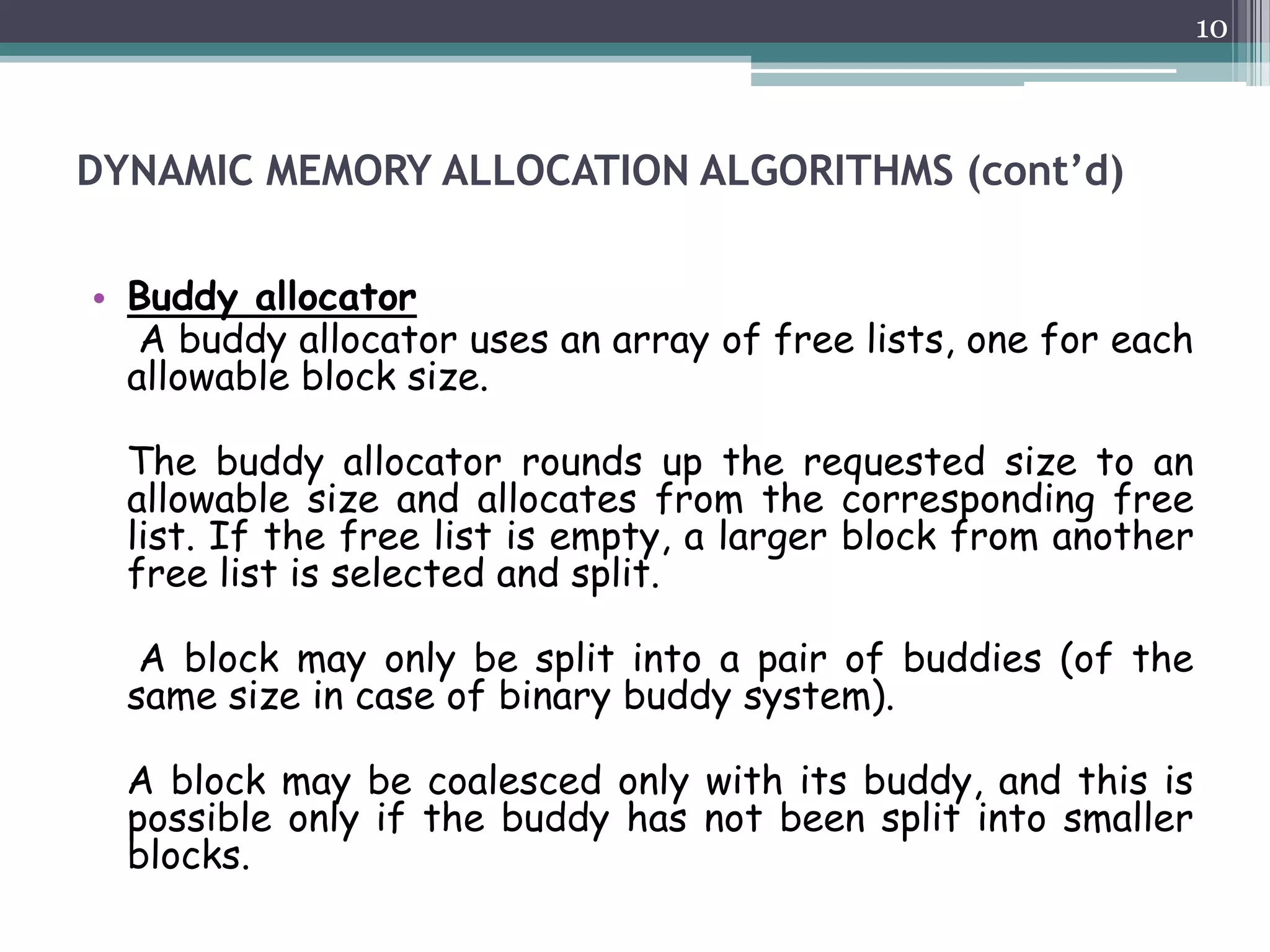Memory allocation for real time operating system | PPTX