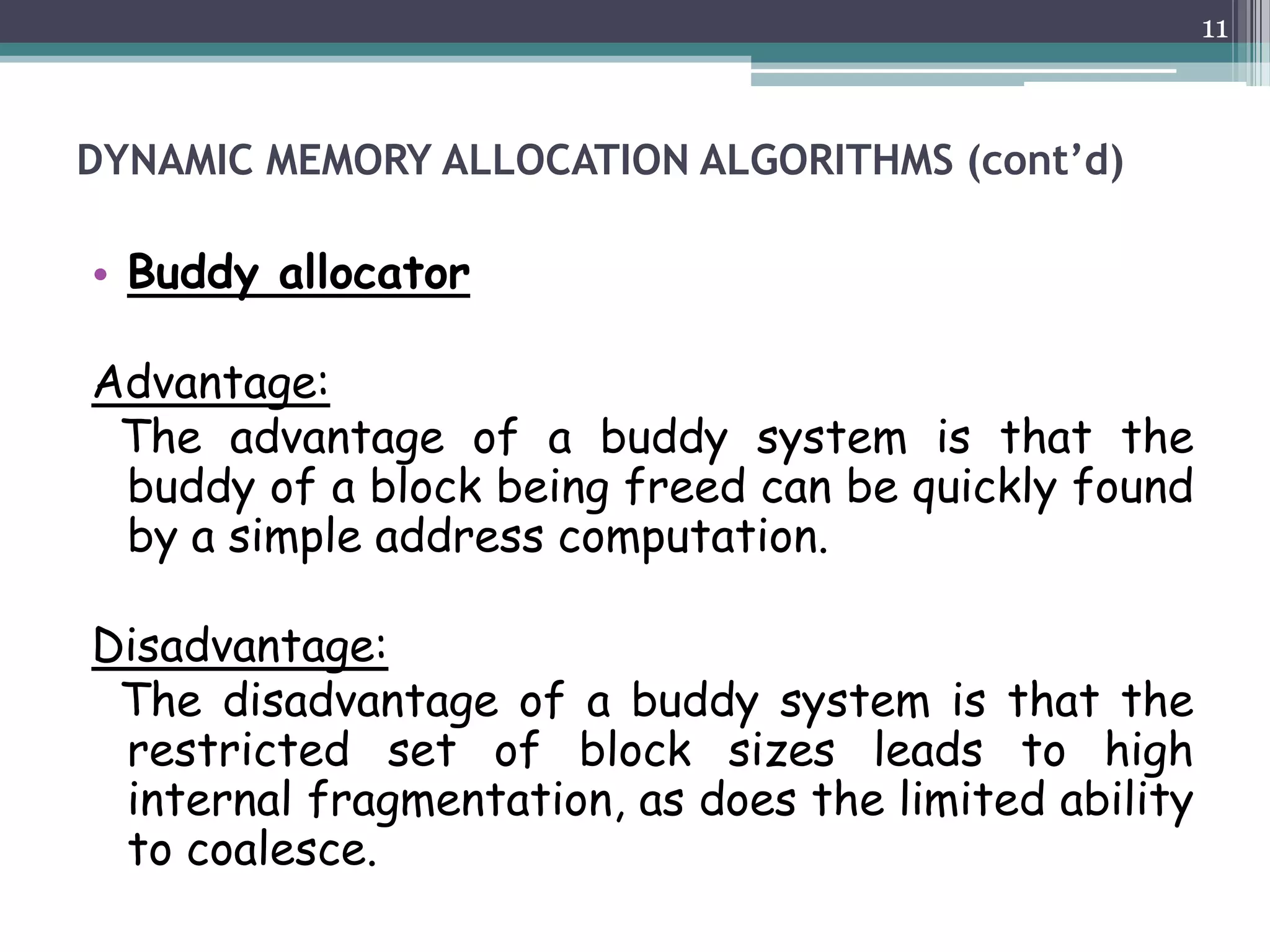Memory allocation for real time operating system | PPTX