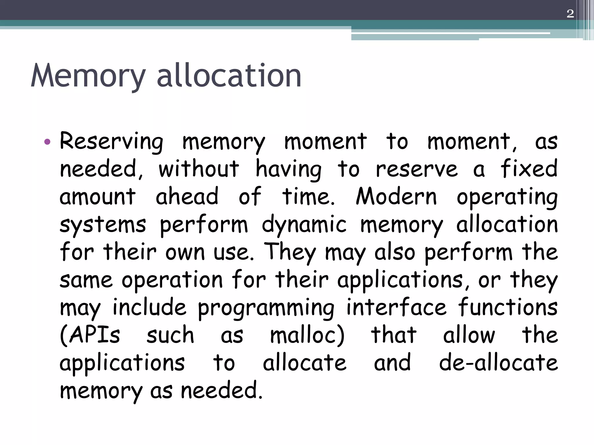 Memory allocation for real time operating system | PPTX