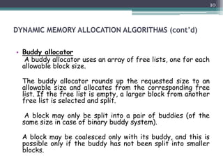 Memory allocation for real time operating system | PPTX