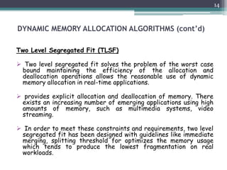 Memory allocation for real time operating system | PPTX