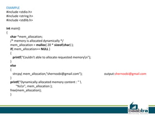 Memory allocation in c | PPTX