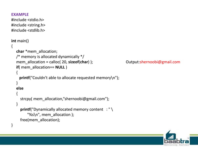 Memory allocation in c | PPTX
