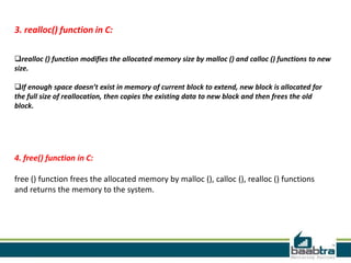 Memory allocation in c | PPTX