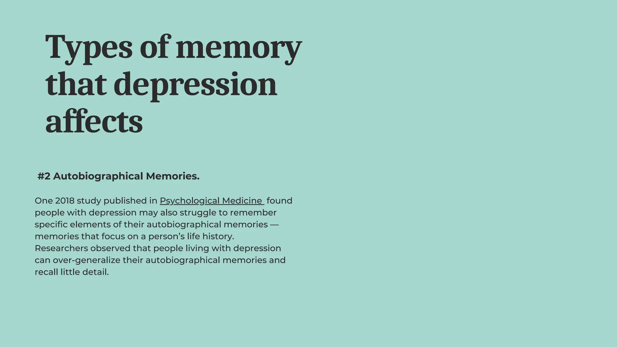 This is a short presentation on how depression affects memory. | PDF