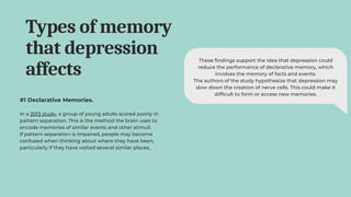 This is a short presentation on how depression affects memory. | PDF
