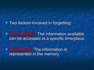 Memory and forgetting | PPT