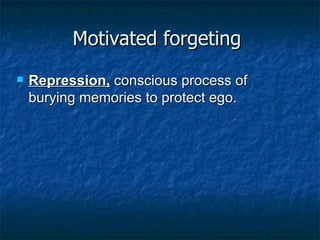 Memory and forgetting | PPT