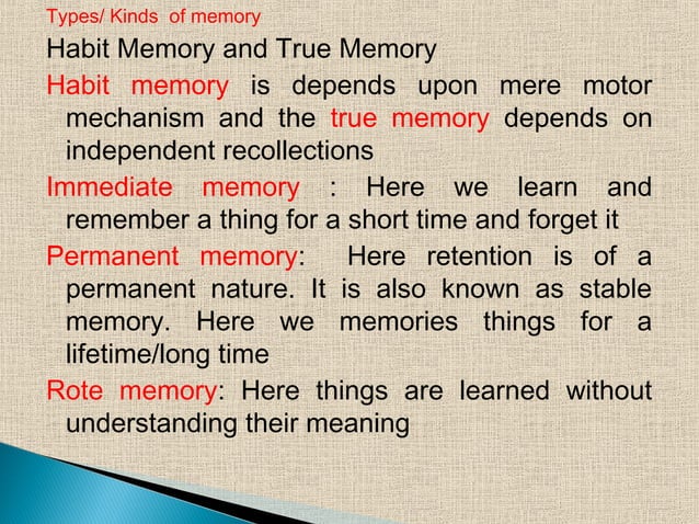 Memory and forgetting | PPT | Data Storage and Warehousing | Computing