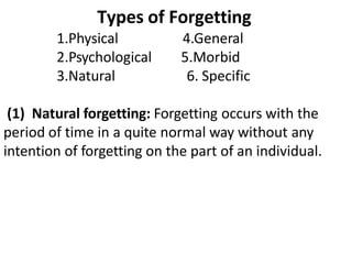 Memory and forgetting | PPTX