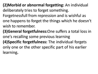 Memory and forgetting | PPTX