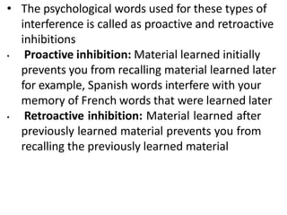 Memory and forgetting | PPTX