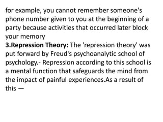 Memory and forgetting | PPTX