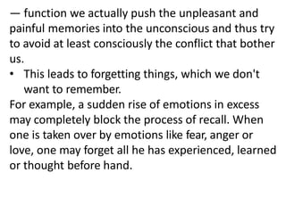 Memory and forgetting | PPTX