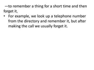 Memory and forgetting | PPTX