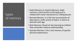 Memory and forgetting | PPTX