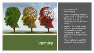 Memory and forgetting | PPTX