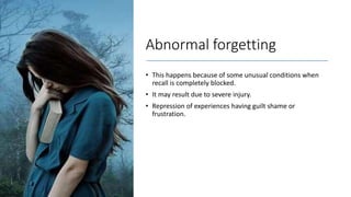 Memory and forgetting | PPTX