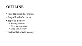 MEMORY, PROCESS AND FORGETTING IN PSYCHOLOGY | PPT