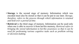 MEMORY, PROCESS AND FORGETTING IN PSYCHOLOGY | PPT