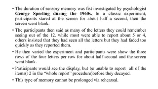 MEMORY, PROCESS AND FORGETTING IN PSYCHOLOGY | PPT