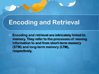 Memory and forgetting in Educational Psychology | PPTX