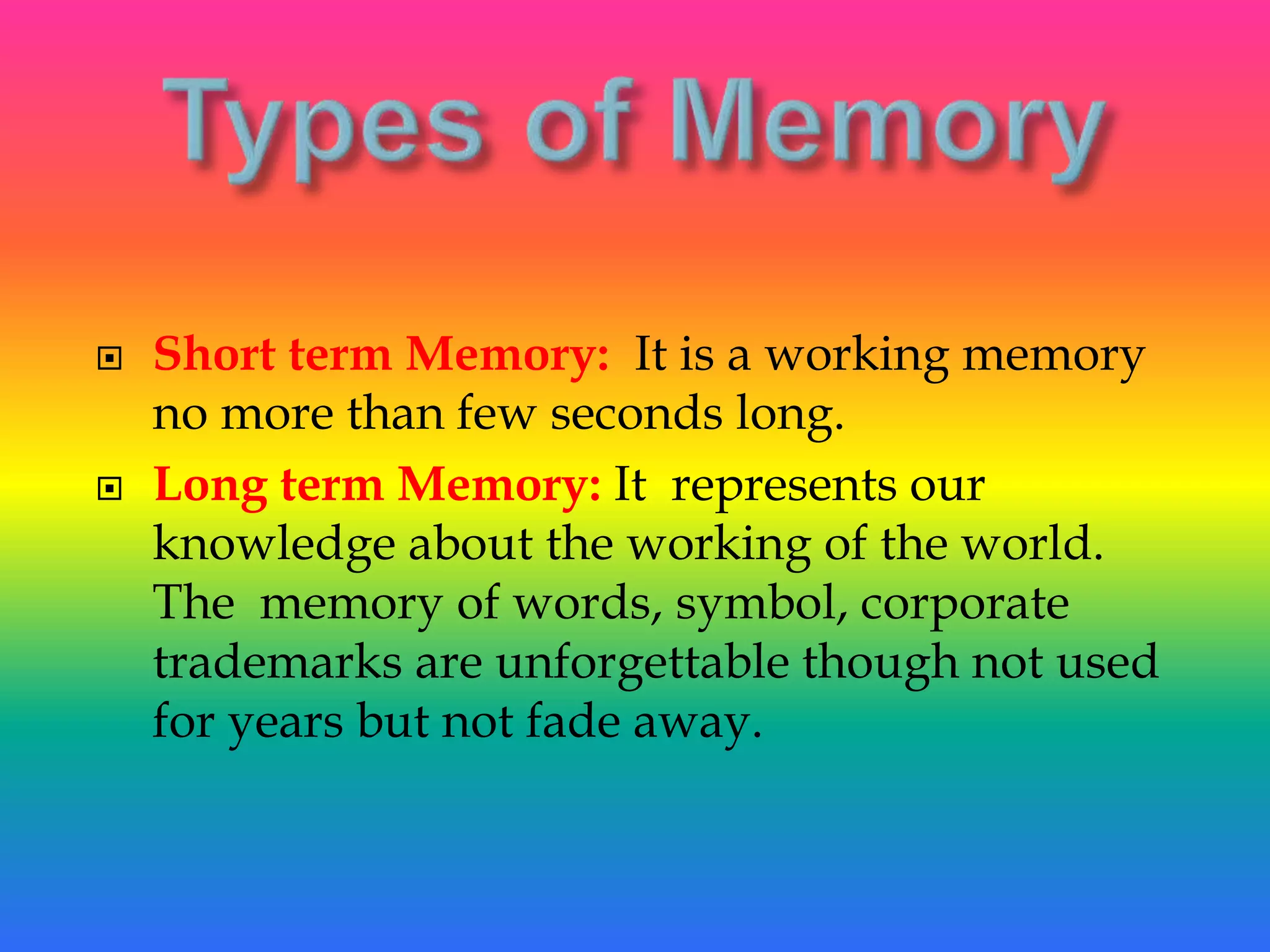 Memory And Its Types And Causes Of Forgetting Ppt Pptx Brain And Nervous System Disorders