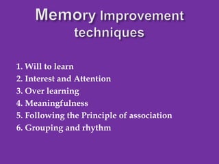 Memory and its types and Causes of Forgetting - PPT | PPTX