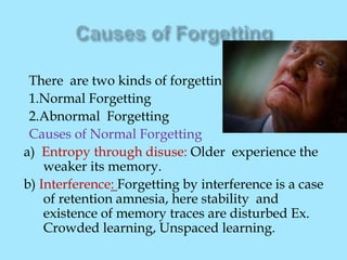 Memory and its types and Causes of Forgetting - PPT | PPTX