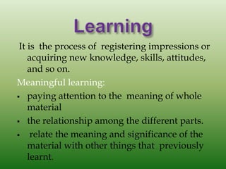 Memory and its types and Causes of Forgetting - PPT | PPTX