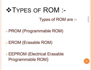 Memory and its types | PPTX