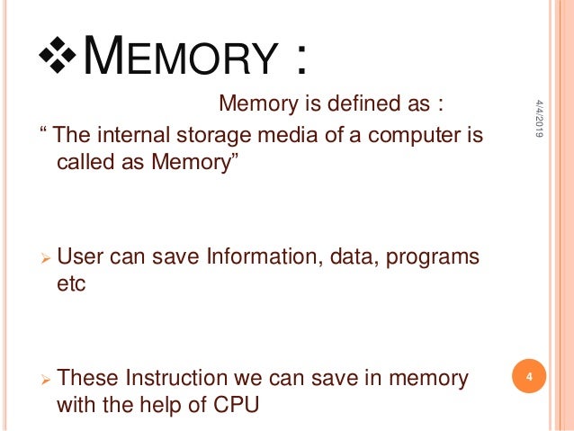 Memory and its types