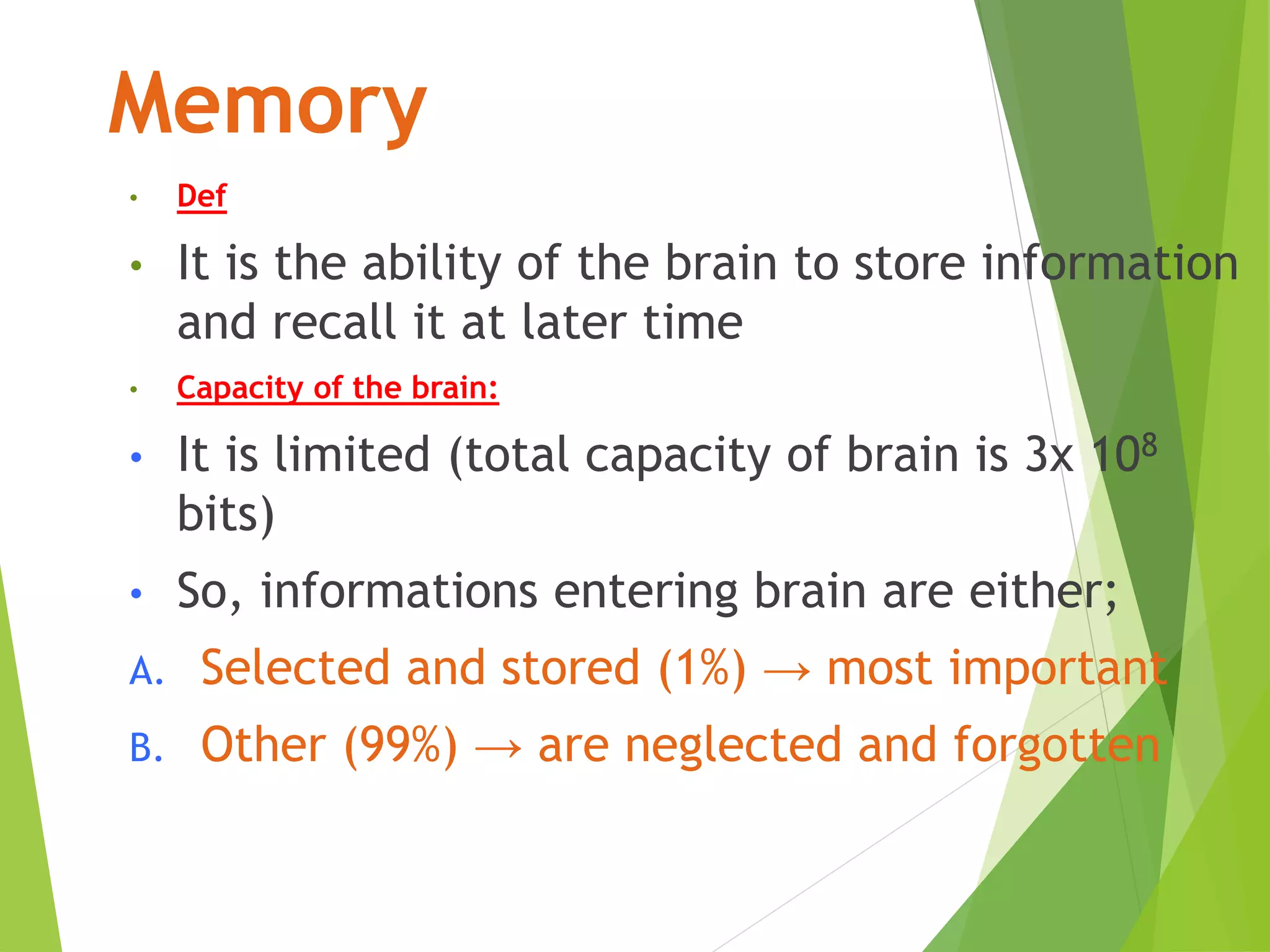 Memory and learning | PPT