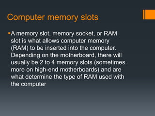 Memory and memory modules by zuko khephu | PPTX
