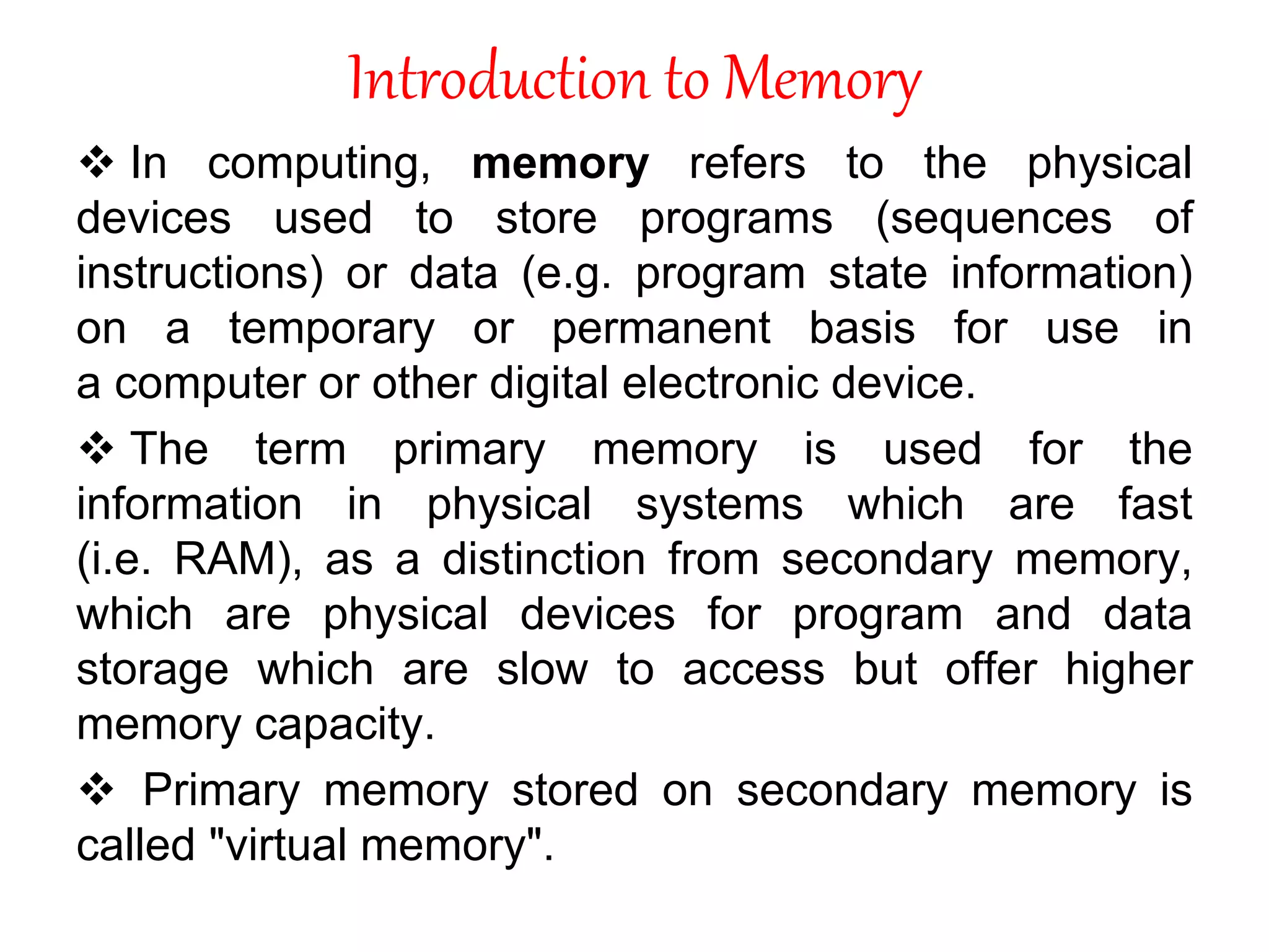 Memory and storage | PPT