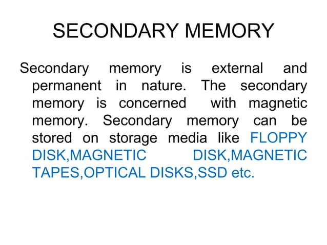 Memory and storage | PPT
