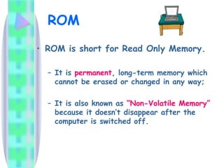 Computer Memory, Storage and their types .ppt