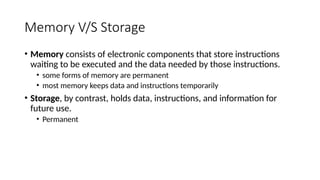 Computer basics Memory and Storage In Computer.pptx