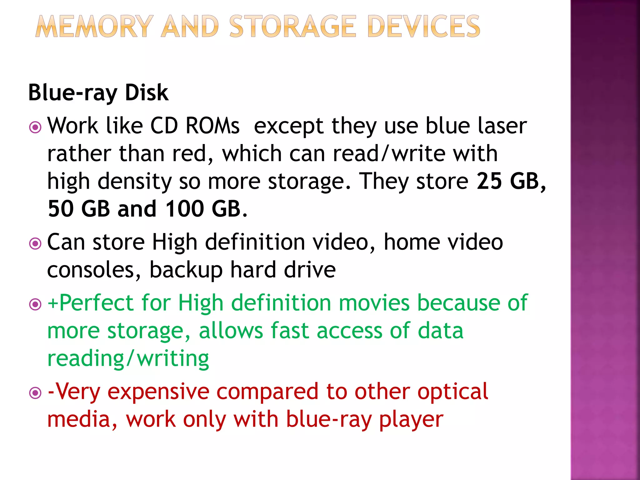 Memory and storage devices | PPT