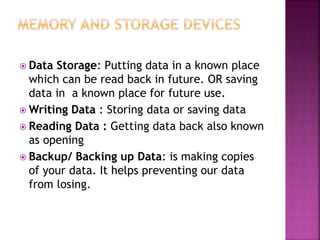 Memory and storage devices | PPTX
