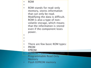Memory and storage devices | PPTX