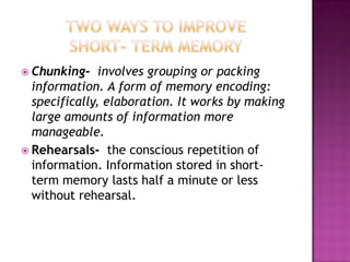 Memory and Thinking | PPTX