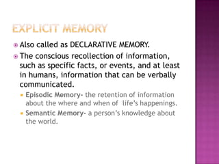 Memory and Thinking | PPTX