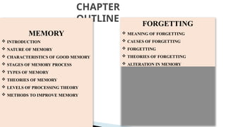 memory annd forgotting.pptx. RAVINDRA SEERVI | PPTX