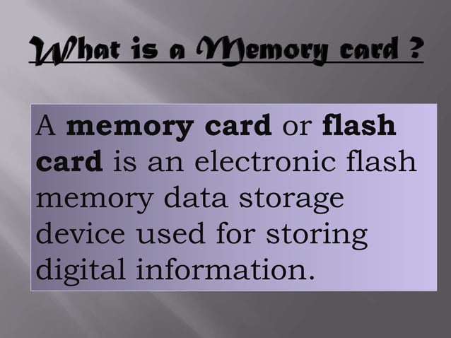 Memory cards | PPTX