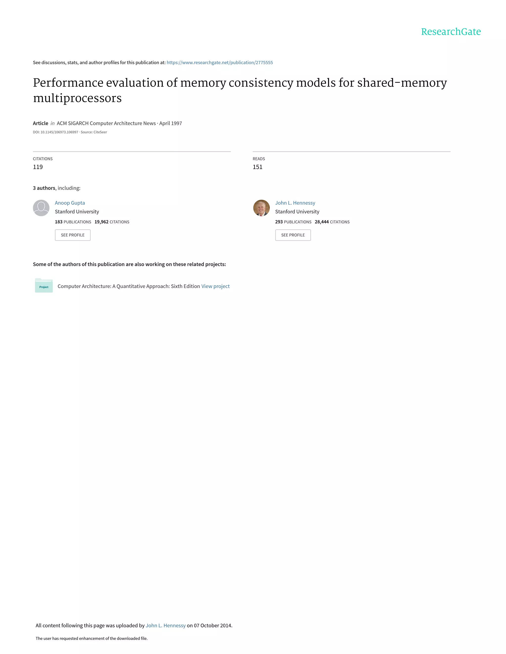 Memory consistency models | PDF